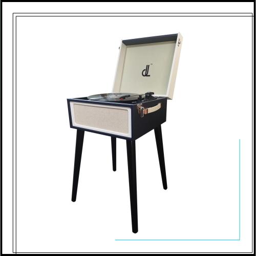 DLITIME レコードプレーヤー 足つき スピーカー内蔵 ヘッドホン端子 33/45/78回転対応 AUX IN端子 RCA OUT端子 日本語説明書 交換針1本付