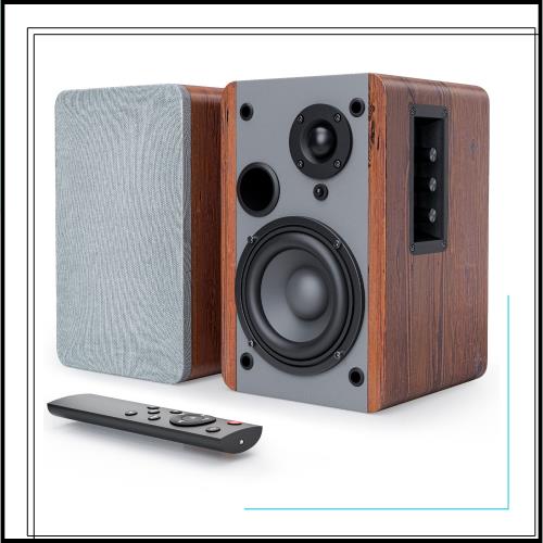 ブックシェルフスピーカー Bluetooth 4 インチ - 1 ペア 2 - デスクトップコンピュータスピーカー 木製ワイヤレススタジオモニタースピー