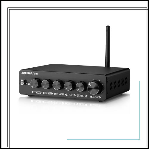 AIYIMA B07 2.1チャンネル HIFI BLuetooth5.2 パワーアンプ TPA3255*2+QCC3040+NE5532 APTX-HD 300W*2+300W@4Ohm ステレオオーディオアン