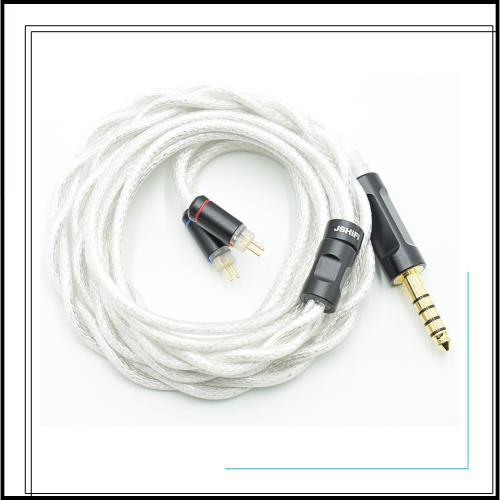 【JSHiFi-Memory】2pin4.4mmリケーブル 2芯バランス同軸ケーブル銀メッキ・単結晶銅混合線材 2pinイヤホンアップグレードケーブル 4.4mm