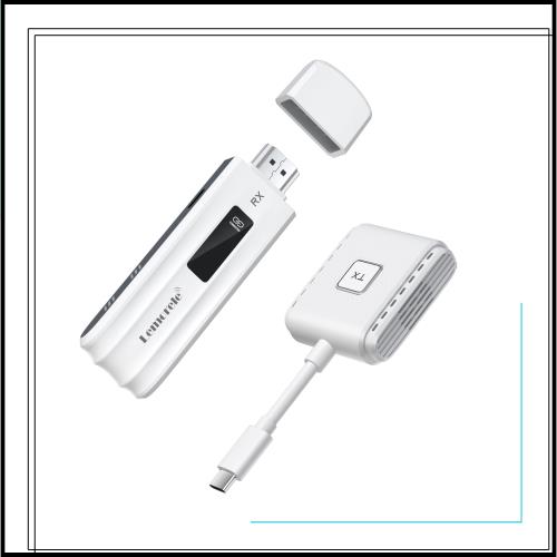 USB-C HDMI ワイヤレス 送受信機 セット Lemorele 小型 拡張モード 無線 8台増設可能 収納に便利 無線化 50m安定転送距離 1080P/5Ghz WIF