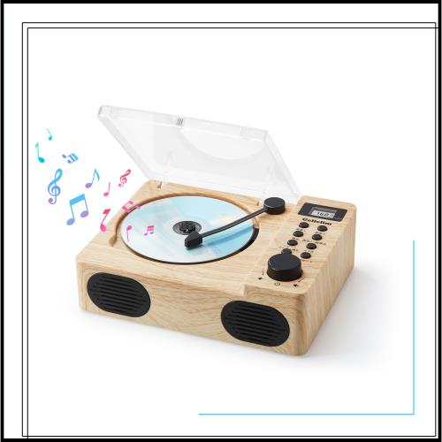 Gelielim CDプレーヤーポータブル FMラジオ CD/MP3/USB/AUXコンセント付き デュアルチャンネル・ステレオサウンド 2000mAhバッテリー内蔵