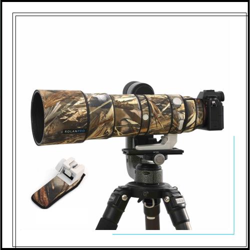 ROLANPRO迷彩レンズカバー ソニーFE 200-600mm F5.6-6.3 G OSS対応 三層構造の防水望遠レンズカモフラージュカバーカラー: 枯れ草色迷彩