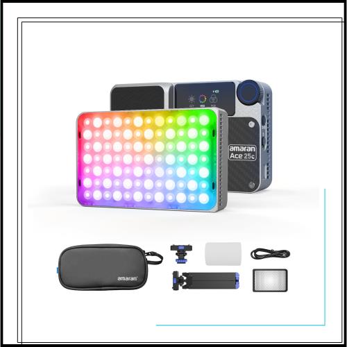 aputure amaran Ace 25C Kit 25W RGB小型撮影ライト フルカラー グリッド＆収納バッグ 磁気吸着・クイックリリース機能付き 1/4ネジ穴搭