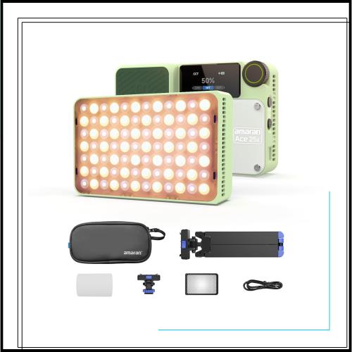 aputure amaran Ace 25X Kit 25W小型撮影ライト 両色温 グリッド＆収納バッグ 磁気吸着・クイックリリース機能付き 1/4ネジ穴搭載 ライブ