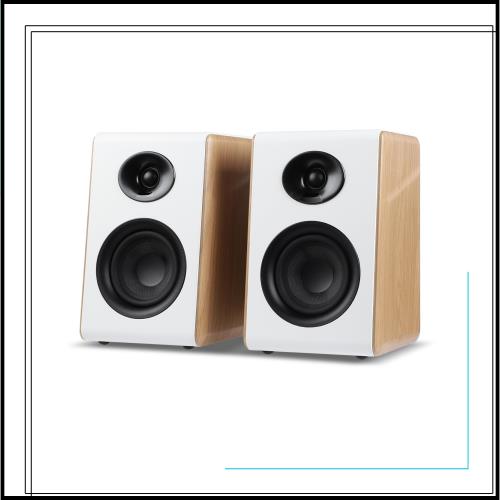 AIYIMA S600 Bluetoothブックシェルフスピーカー アクティブホームオーディオ 50WX2 HiFi出力 サブウーファー ホワイトウッド ARC/USB/RC