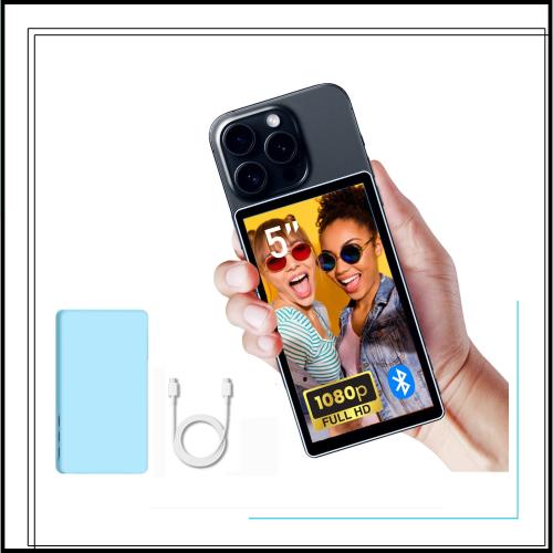 Shimbol CP5 Lite 5インチ 1080P セルフィーモニタースクリーン iPhone Andriod用、電話Vlog用背面リアカメラミラー、ワンクリック接続 5