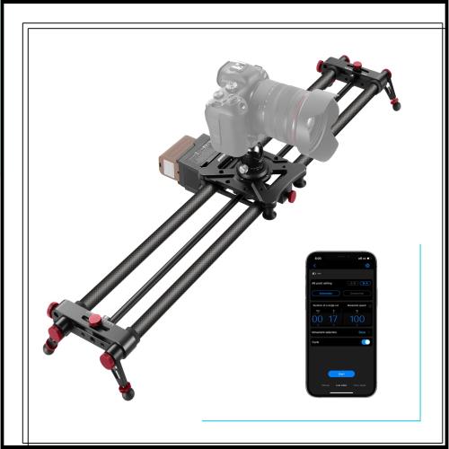 NEEWER 31.5”/80cm 電動カメラスライダー DSLRカメラ用 カーボン製 アプリ無線制御 カメラドリー レールスライダー 4400mAh F750バッテリ