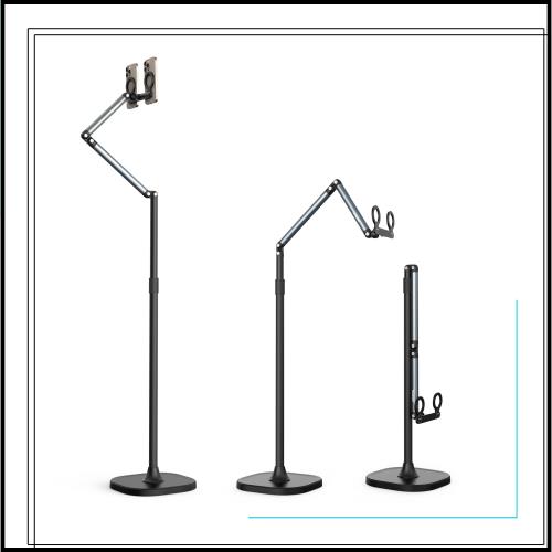 【デュアルマグネットで2台同時ホールド】TELESIN タブレット スタンド 2台置き iPad アーム 床置き 寝ながら スマホスタンド Mag*Safe対