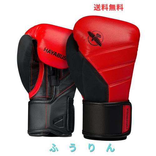 Hayabusa T3ボクシンググローブ（男女兼用） - レッド/ブラック, 14oz