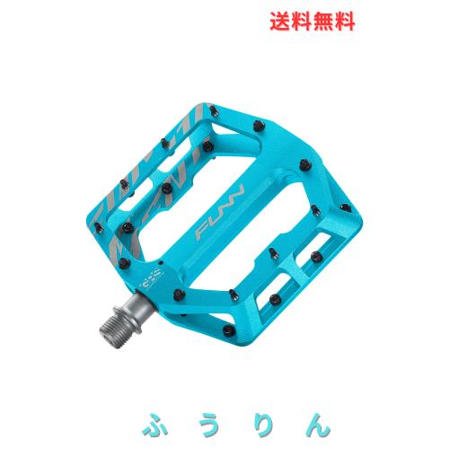 Funn(ファン) Funndamental(ファンダメンタル)フラットBMX/MTB ペダル セト -広いプラットフォーム自転車ペダル、9/16-吋 ?？鋼車軸(ター