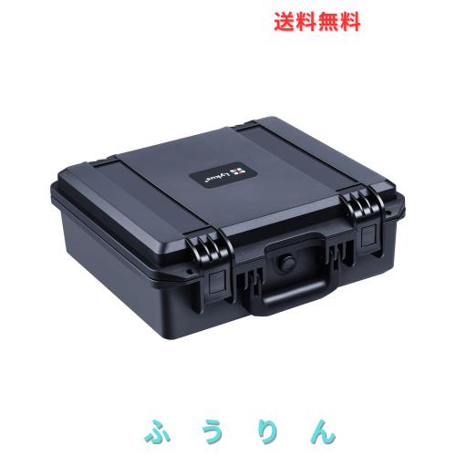 Lykus HC-3510 防水ケース 格子状カットスポンジが内蔵 内寸:35x30x13cm カメラ、ピストル、小型ドローン、ビデオカメラ、アクションカメ