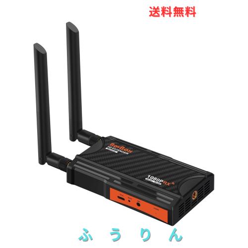 ワイヤレスHDMI エクステンダーレシーバー、2.4/5GフルHD200mサポート1TX最大4RX、DSLRカメラプロジェクター用のHDMIループアウトおよびI