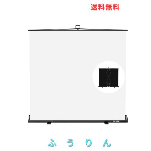 【より幅広い】RAUBAY 200x210センチメートルの大型折りたたみ可能な白色幕布背景は、ポータブルで伸縮可能なパネルの写真背景で、スタン