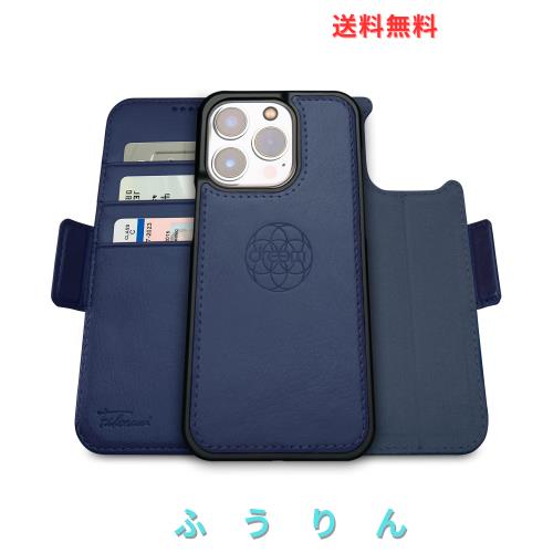 Dreem フィボナッチ（Fibonacci）2イン1 財布型ケース Apple iPhone 14 Pro用 - 高級ヴィーガンレザー製 マグネット着脱式 耐衝撃 携帯電