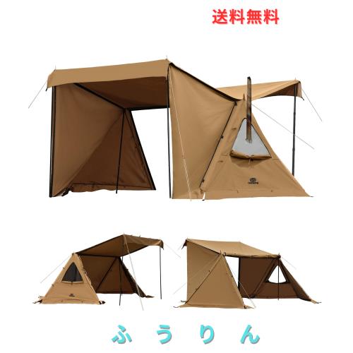 GOGlamping G・G PUP 2.0パップテントTC 1人用 【メッシュ/耐熱シート三角窓】 ソロテント ポリコットンテント【アルミポール+スカート付