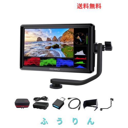 FEELWORLD S55 V3 6インチ フィールドモニター [ 4K HDMI ] カスタム 3D LUT 【F550Cバッテリー＋収納ケース付き】 1920 x 1080 FHD IPS