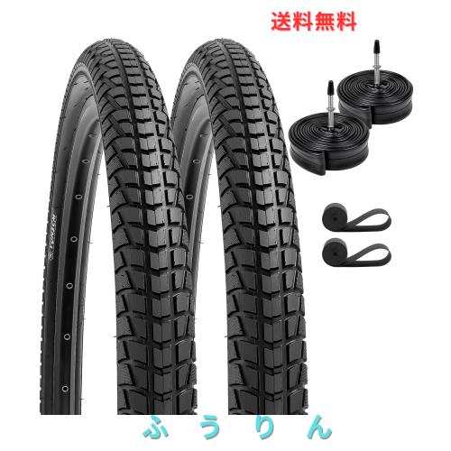 2本セット,27.5 1.95 タイヤ,27.5x1.95 53-584 自転車タイヤ + 27.5x1.75/2.40 チューブ 肉厚 仏式バルブ48mm+リムテープ+ タイヤレバ,タ