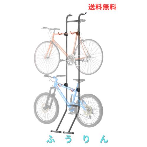 自転車スタンド 2台用 グラビティス壁もたれ式 自転車ディスプレイスタンド サイクルスタンド 室内 自立式 壁掛けバイクスタンド 高さ調