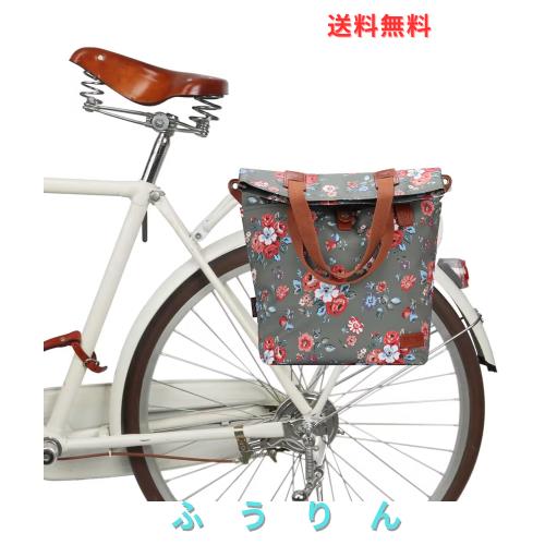 TOURBON サイドバッグ 自転車 パニアバッグ リアバッグ ロードバイク 多機能 ショルダーバッグ 花柄