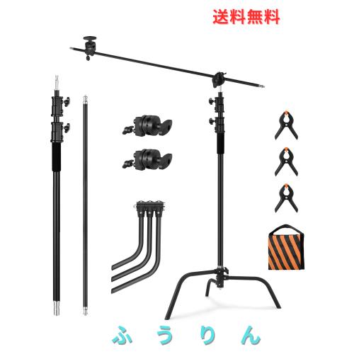 SOONPHO Cスタンド センチュリースタンド 3.3M 撮影スタジオスタンド 写真用ライトスタンド 積載能力20kg 128cmブームアーム 調節可能 撮