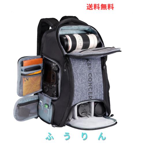 K＆F Concept カメラバック カメラリュック リュックサック バックパック 大容量 2気室 おしゃれ nikon canon Sigma Tamron sonyなどカメ