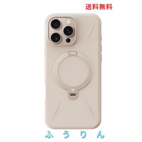 【新型ゼンマイ式・Ostand Spin Fusion 】TORRAS iPhone 16 Pro Max 用 ケース カメラコントロール対応 ゼンマイ式スタンド マグネット搭