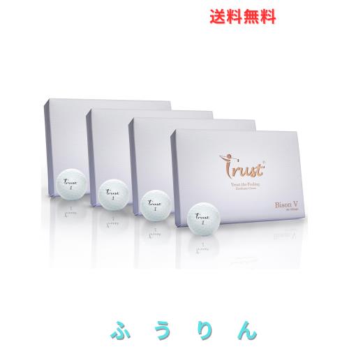 TrustトラストゴルフボールBison V 飛ぶ 曲がらない 止まるウレタンカバー3ピースリアクティブコア(ツアー系) 4ダース(48個入り) ホワイ