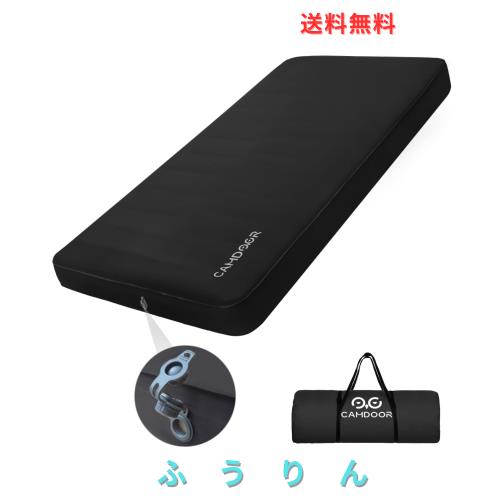 CAMDOOR キャンプ マット エアーマット 厚手 10cm 【30秒自動膨張･ソフトな手触り】インフレーターマット 自動膨張 キャンパー 車中泊 キ