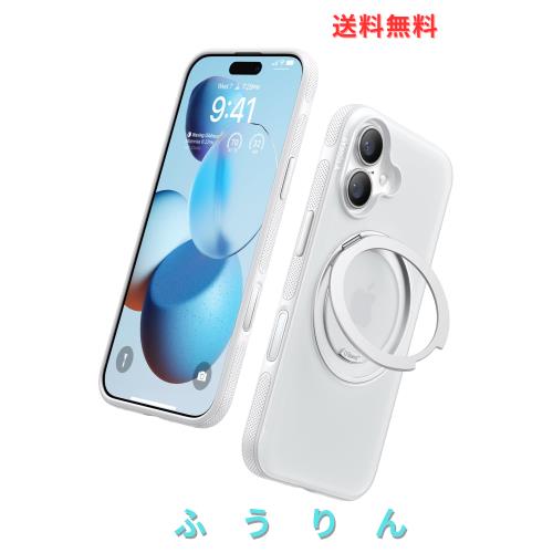 TORRAS iPhone 16 用 ケース カメラコントロールボタン付き【カチカチ・多機能360度回転スタンド】 縦横両対応 マグネット搭載 MagSafe対