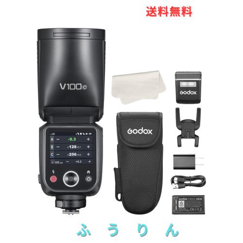 Godox V100C キヤノン用 カメラフラッシュ スピードライト タッチスクリーン 2.4G X ワイヤレス内蔵 HSS TTL フラッシュ 取り外し可能な