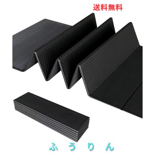 Feetlu 折りたたみ式ヨガマット - 10mmx61cmx183cm、大型、軽量、収納簡単 - ヨガ、ピラティス、ホームトレーニング、フロアエクササイズ