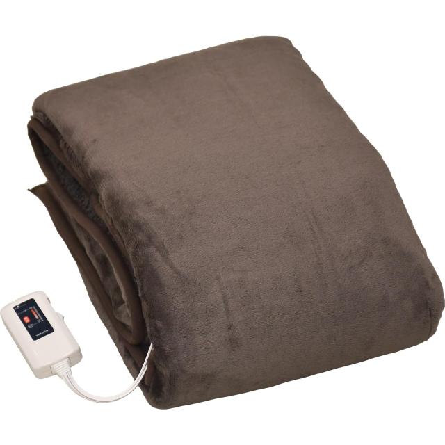 [山善] ふわふわもこもこ 電気掛・敷毛布 (丸洗い可能) 188×130cm 表面フランネル・裏面プードルタッチ仕上げ 室温センサー付 YMK-F43P(