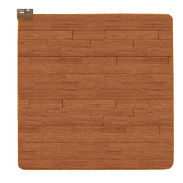 ライフジョイ ホットカーペット 2畳 本体 フローリング調 電気カーペット 176cm×176cm 暖房面切替 キッチン対応 防水 ブラウン JPJ201WB