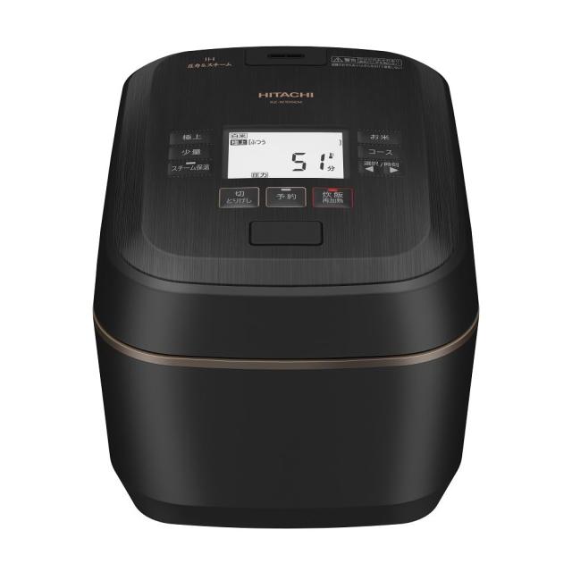 日立 炊飯器 5.5合 圧力＆スチームIH 蒸気カット RZ-W100EM K 漆黒 八代目儀兵衛 監修 本体日本製 大火力 沸騰鉄釜 ふっくら御膳 新生活