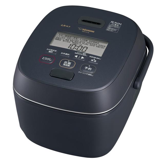 象印マホービン 炊飯器 1升 炎舞炊き 圧力IHタイプ 日本製 お手入れ点数2点 スレートブラック NW-PV18-BZ