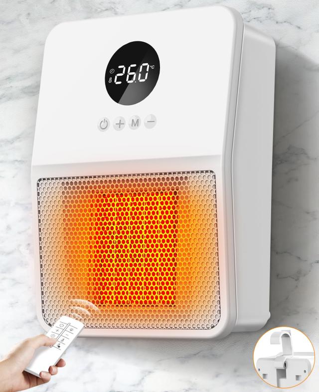 ヒーター 壁掛け セラミックヒーター 【 壁掛け式 ・2秒速暖・3way使用】電気ファンヒーター ヒートショック対策 暖房器具 大風量 電気ス