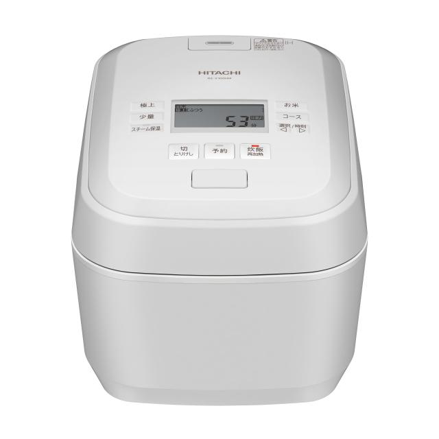 日立 炊飯器 5.5合 圧力＆スチームIH ふっくら御膳 RZ-V100HM W フロストホワイト 日本製 大火力 沸騰鉄釜 蒸気カット