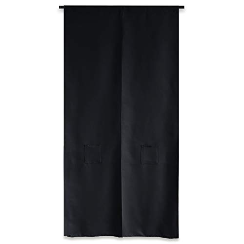 PONY DANCE おしゃれ 目隠し ロング 和風 遮光のれん 暖簾 部屋間仕切り 冷暖効率アップ リビング カーテン 85x170cm ブラック 1枚の通販はau PAY マーケット ...