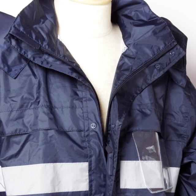 船橋(Funahashi.co.ltd) フナハシ 安全レイン ネイビー 3L 超軽量 透湿 レインウェア 《胸、背中、脚、腕に反射材付き》