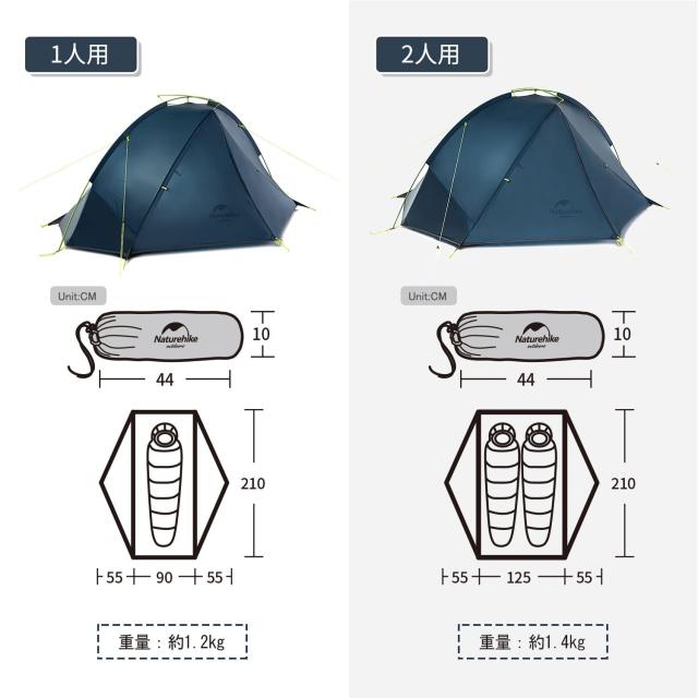 Naturehike公式ショップ ソロテント 軽量 1人/2人用 前室あり 耐水圧
