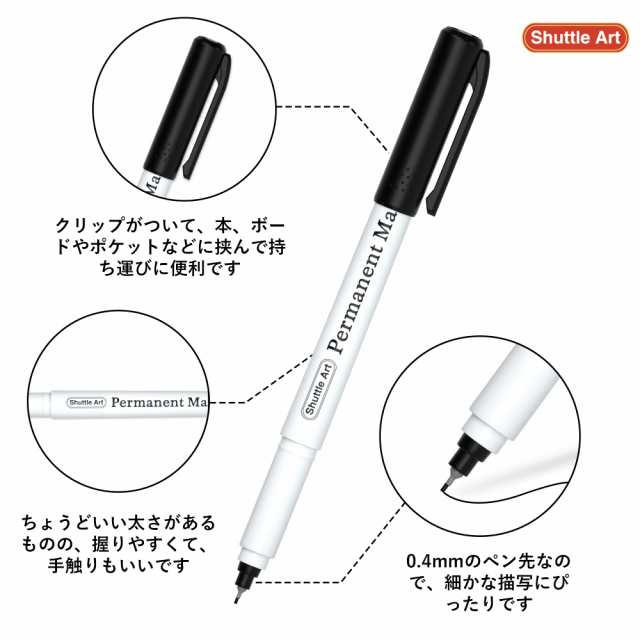 Shuttle Art 油性ペン 黒 30本セット 極細 0.4mm 油性マーカー Shuttle Art 油性ペン 黒 30本セット 極細 0.4mm 油性マーカー
