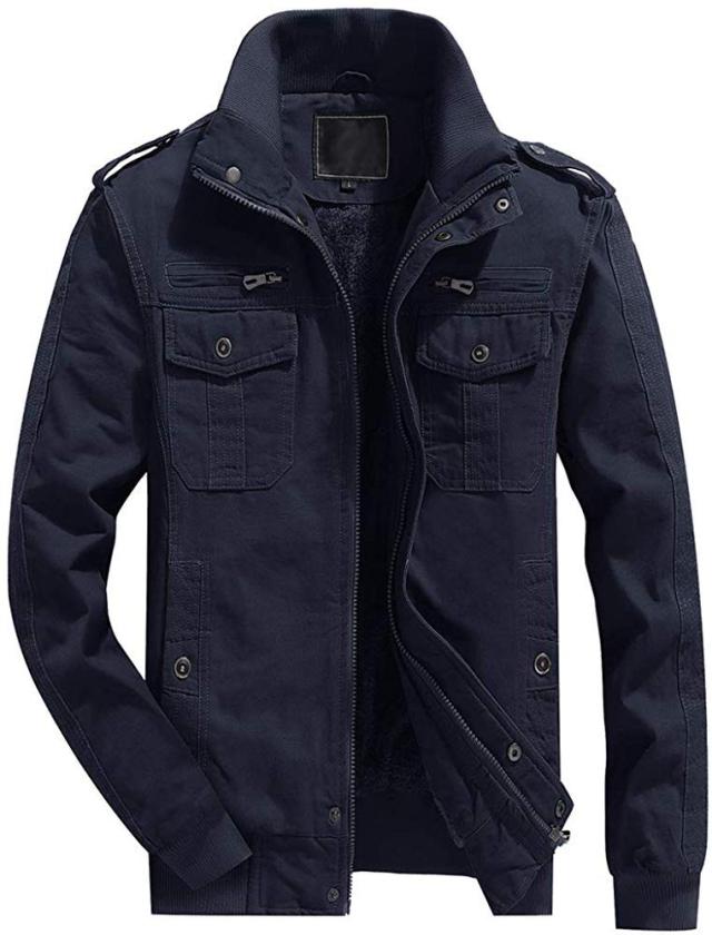 [KEFITEVD] 裏ボアジャケット 防寒服 カーゴジャケット メンズ アメカジジャケット バイク用 アメリカン ジャケット 空軍 トップス 中綿 KEFITEVD] 裏ボアジャケット 防寒服 カーゴジャケット メンズ アメカジ