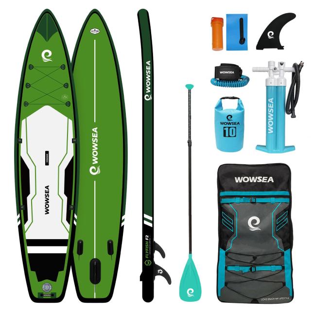 WOWSEA Flyfish F2 SUP サップ アップパドルボード サップボード 12’(365cm)×32”(81.5cm)×6”(15cm) グリーン パドルボード | レーシン