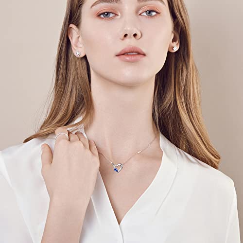 [AGVANA] レディース ネックレス タンザナイト 12月 誕生石 ハートネックレス プラチナ 仕上げ シルバー 女性 人気 アクセサリー 誕生日 AGVANA] レディース ネックレス タンザナイト 12月 誕生石 ハート