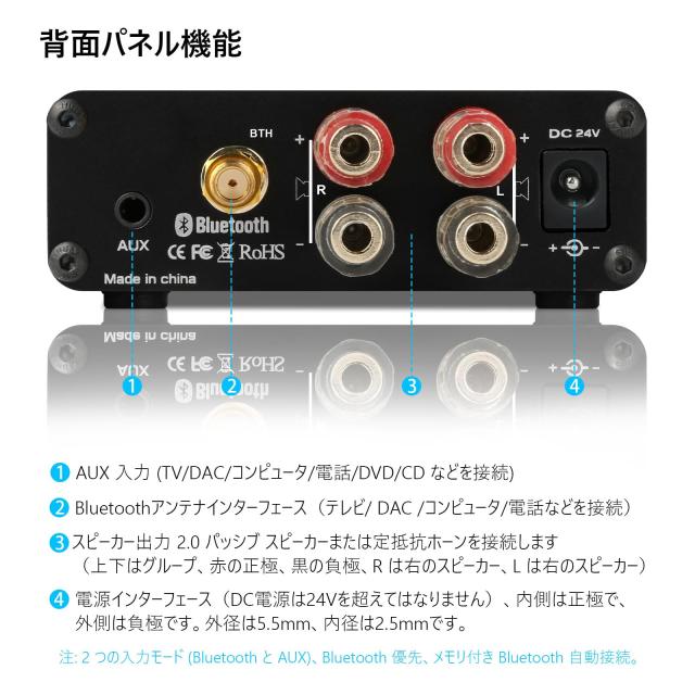 KGUSS BL50 PRO bluetooth アンプ パワーアンプ AC6951チップ