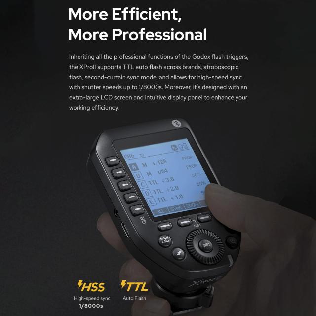 Godox XPROII-O 2.4G ワイヤレス フラッシュ トリガー トランスミッター TTL オートフラッシュ 1/8000s HSS 大型 LCD スクリーン 32 チャ