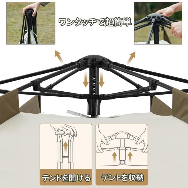 Naturehike ワンタッチ テント 3人 4人 5人用 ？ロッジ型 UPF50+