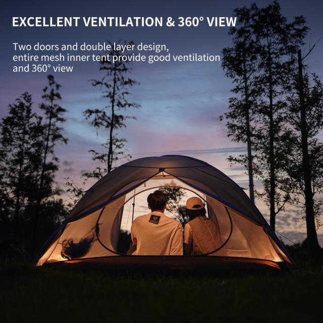 Naturehike公式ショップ テント 2人用 軽量 自立式 前室付き ダブル