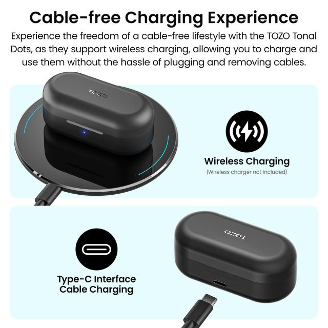 TOZO Tonal Dots (T12) ワイヤレスイヤホン【2024新登場 Bluetooth 5.3